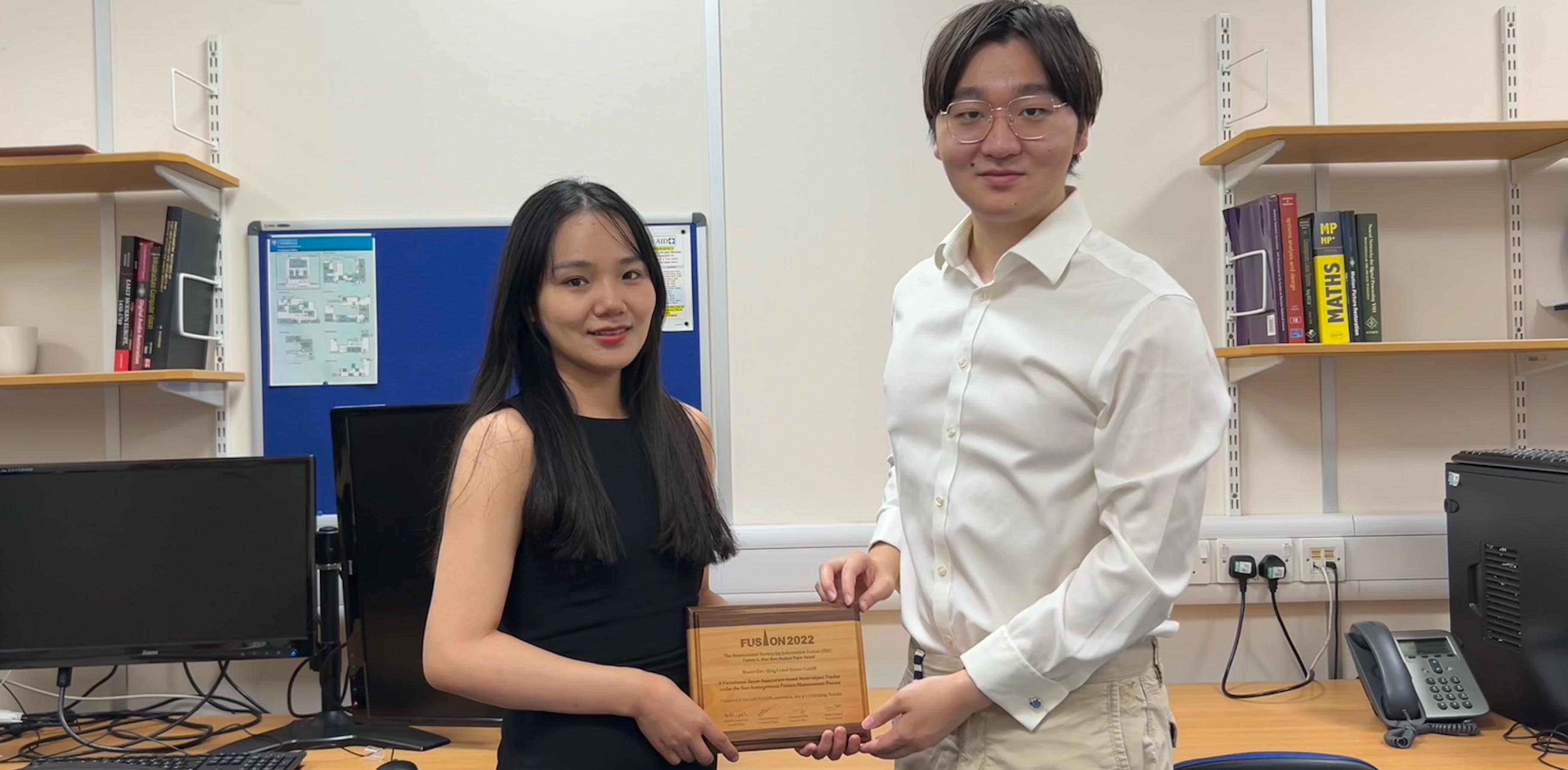 Qing Li and Runze Gan are joint winners of the Best Student Paper Award ...